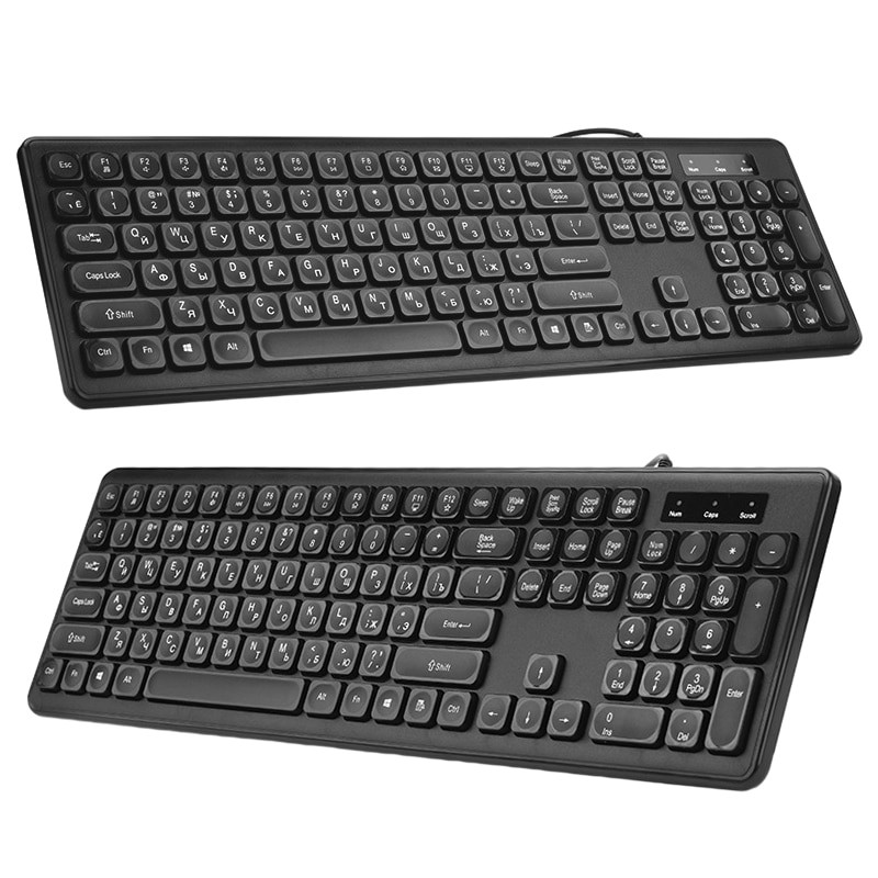 Wired Keyboard Russian 108 Keys Chocolate Keycaps USB Office Keyboard ...