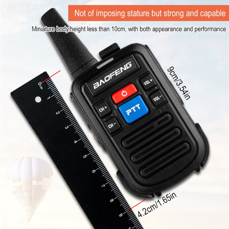 Baofeng BF-C50 Mini Walkie-Talkie Portable Handheld Intercom Ham Radio Communicator UHF Dual PTT ...