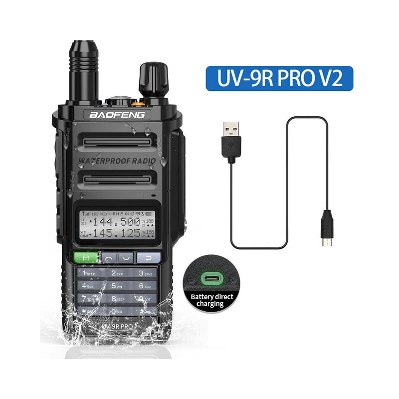 Baofeng UV-9R Pro V1 V2 Waterproof IP68 Walkie Talkie Type-c Charger ...