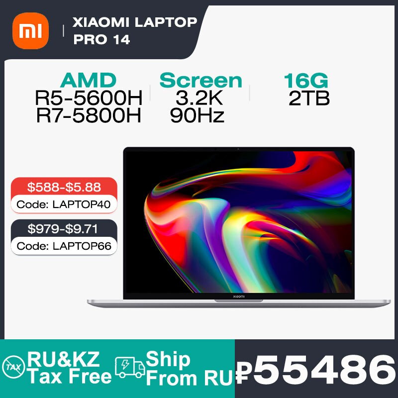 Original Xiaomi Laptop Pro 14 14 Inch 2.5K 120Hz Screen Notebook AMD ...