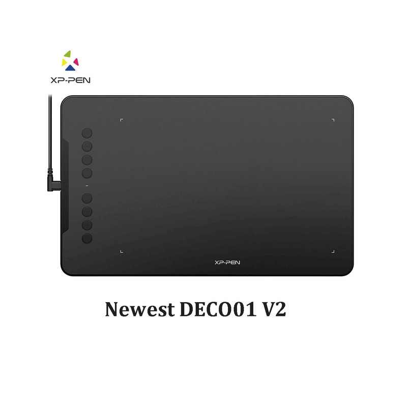 XPPen Deco 01 V2 10 inch Drawing Tablet Graphics Digital Tablet Tilt ...