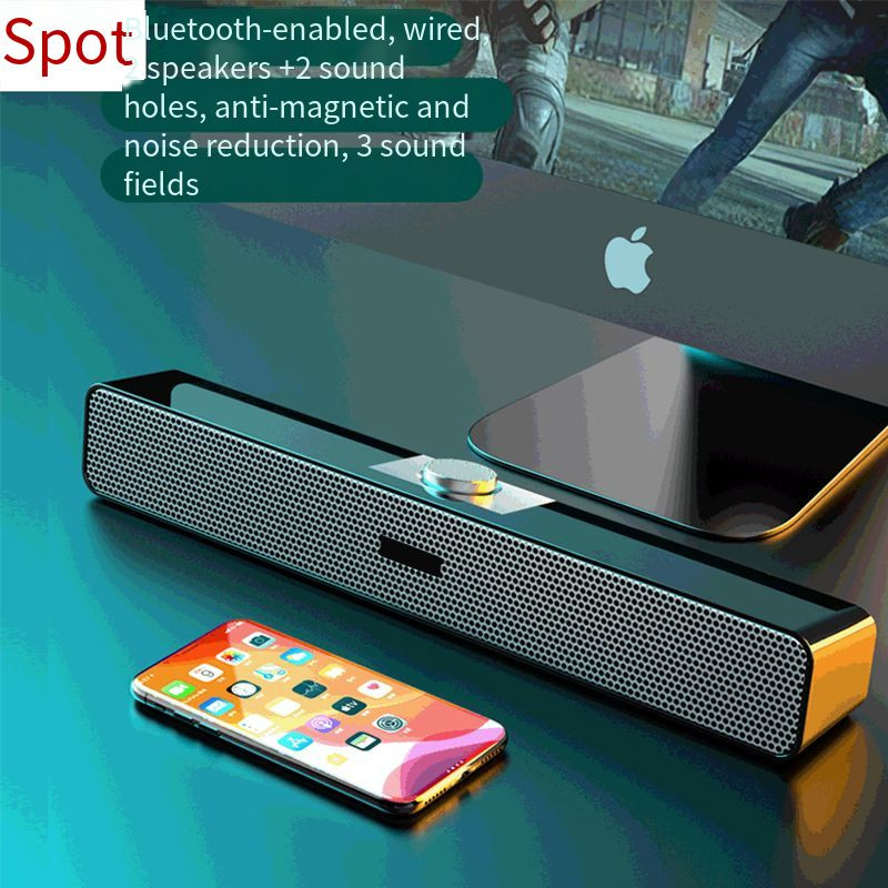 3D Surround Bluetooth 5.0 Soundbar USB Wired Computer Speakers Stereo ...
