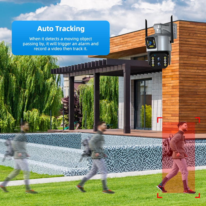 4K 8MP Ip Wifi Outdoor Camera Ptz 10X Hybrid Zoom Auto Tracking Drie ...