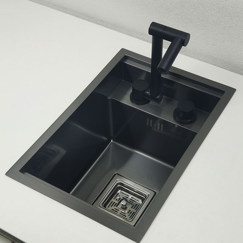 Hidden black Kitchen sink Single bowl Bar Small Size sink Stainless ...