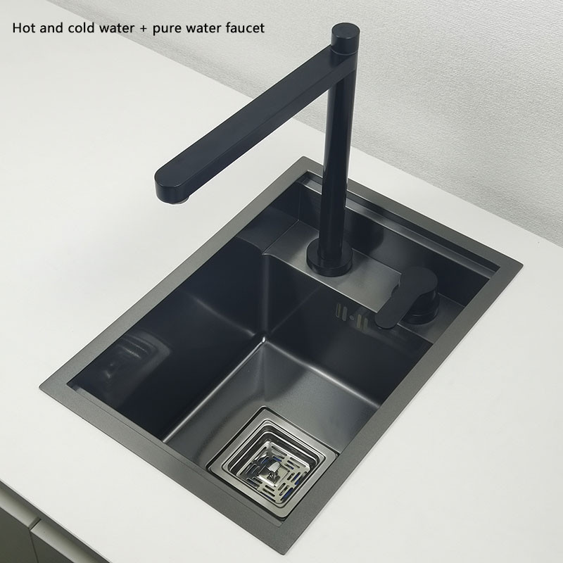 Hidden black Kitchen sink Single bowl Bar Small Size sink Stainless ...