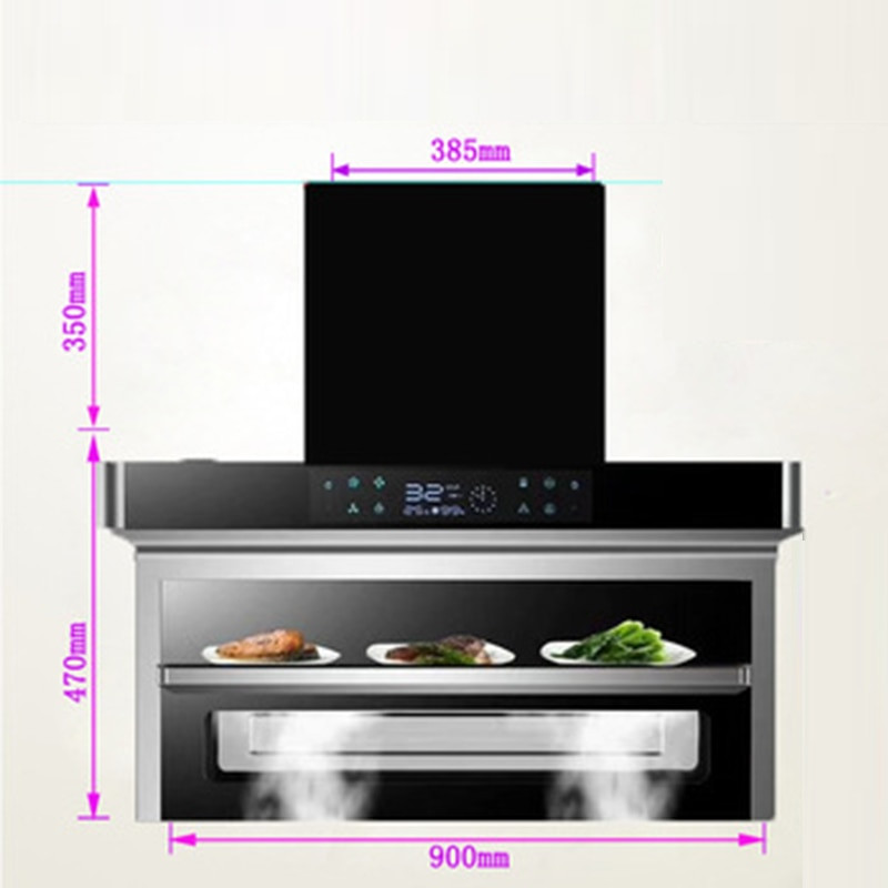 220V Home Range Hood Stainless Steel High Suction Automatic Wash Top ...