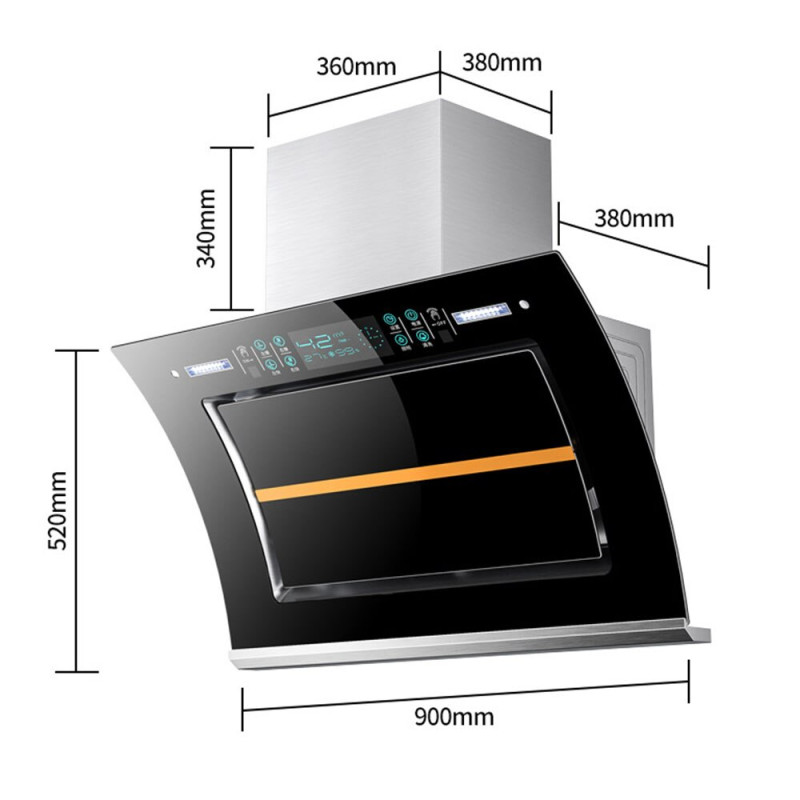 Household Large Suction Range Hood Kitchen Hood Side Suction Range Hood ...