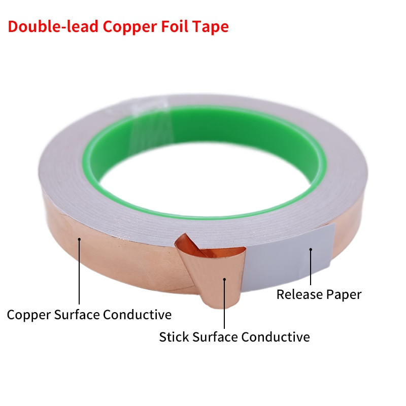 10/20/50M Copper Foil Tape Adhesive Single Double Sided Conductive ...