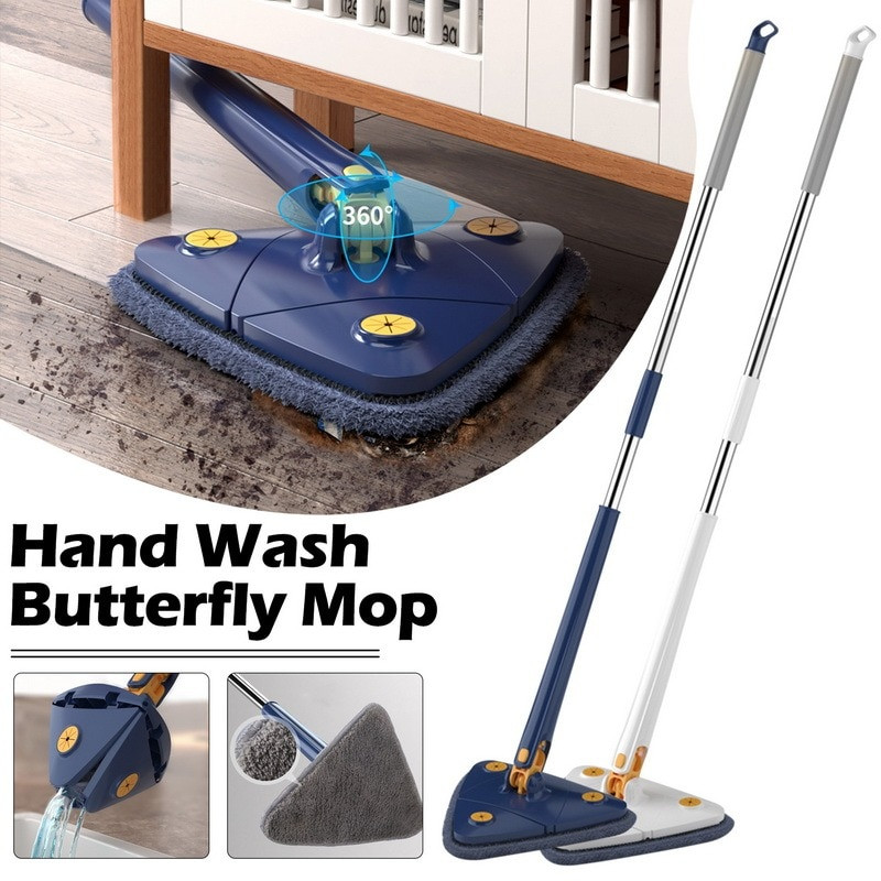 360° Rotatable Squeeze Mop Strong Water Absorption Extendable Triangle ...