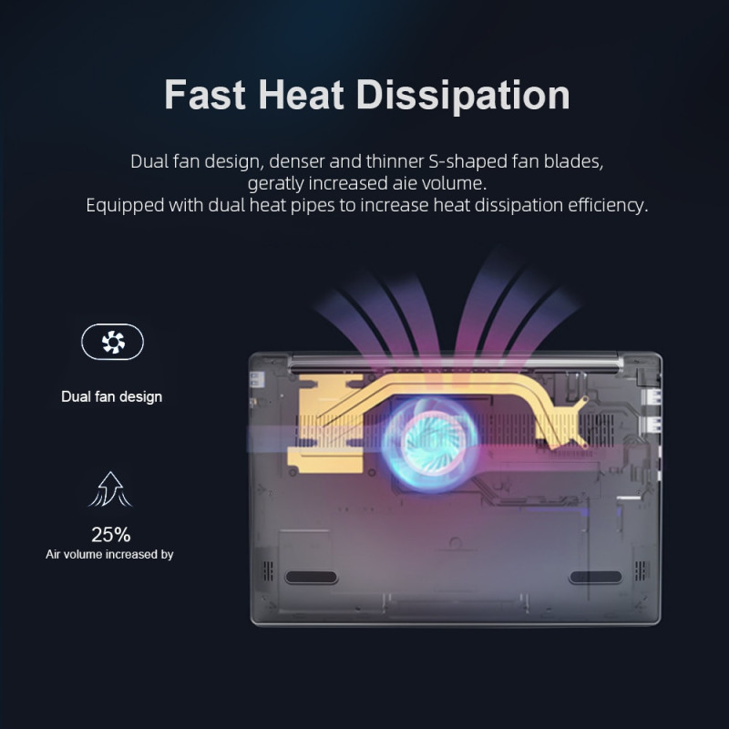 DERE Laptop M12 15.6" 2.5K IPS 16GB RAM 1TB SSD Intel Celeron N5095 ...