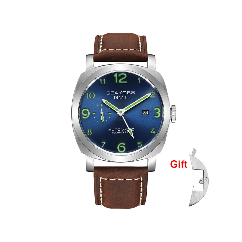 SEAKOSS 100m Diving Men GMT Automatic Mechanical Watches 1963 Seagull ...