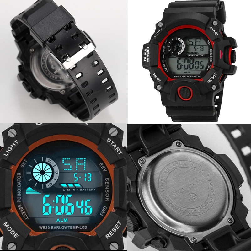 YIKAZE Men's LED Digital Watch Men Sport Watches Fitness Electronic ...