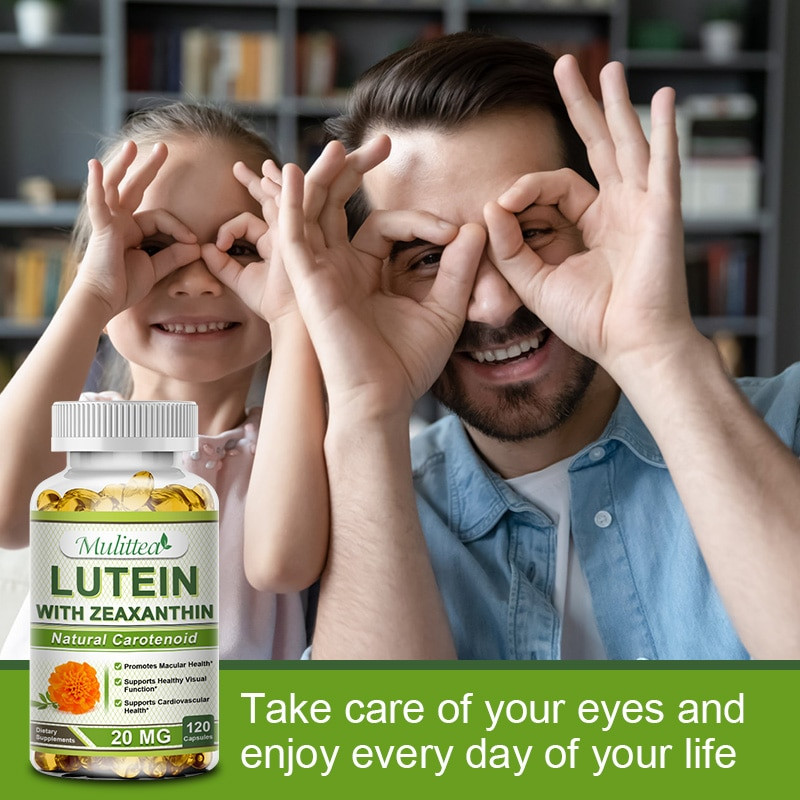 Mulittea Eye Vitamins with Lutein Zeaxanthin Extract Support Eye Strain ...