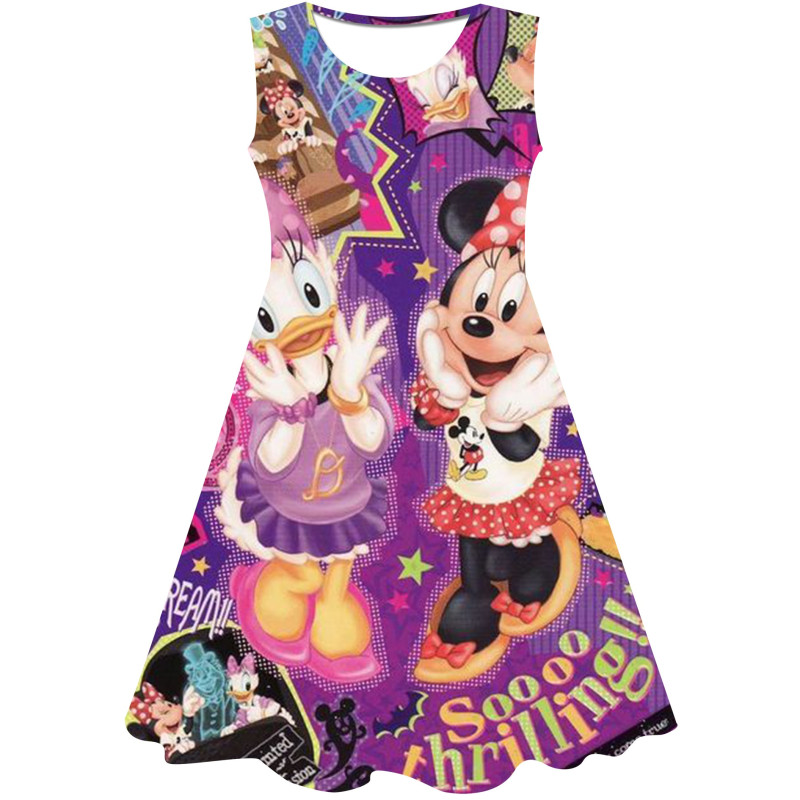 Girls Cosplay Cartoon Costume Minnie Mouse Dress Kids Summer Minnie ...