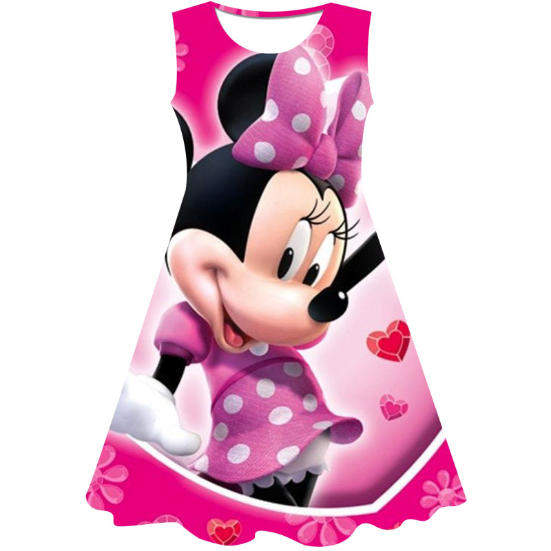 Girls Cosplay Cartoon Costume Minnie Mouse Dress Kids Summer Minnie ...