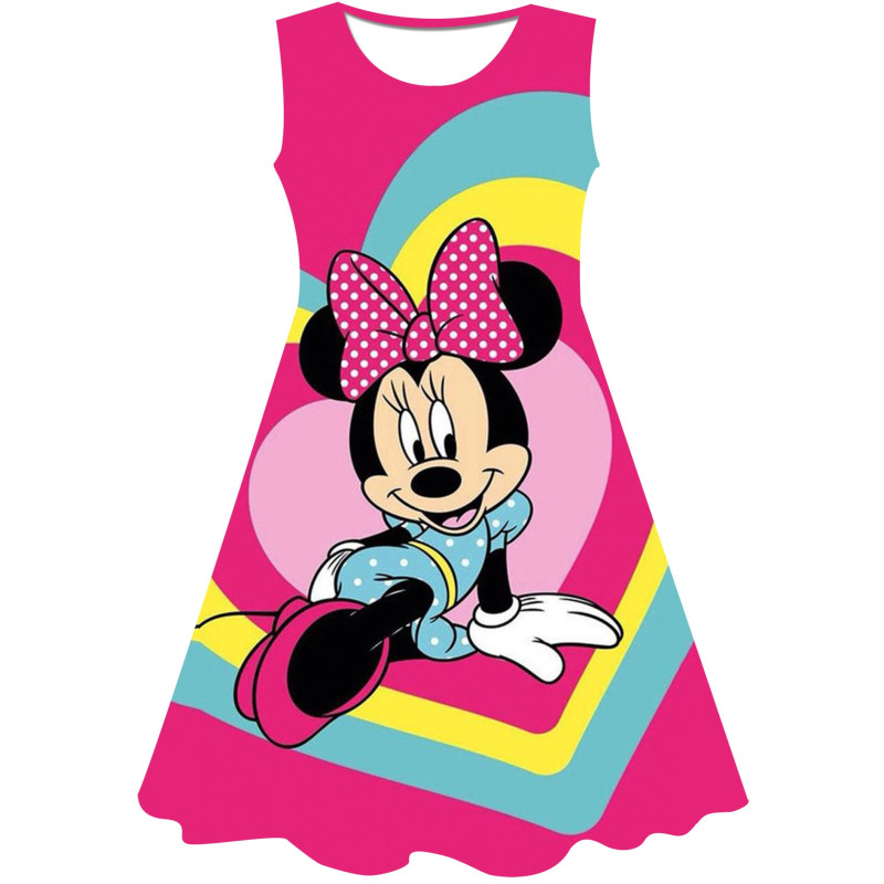 Girls Cosplay Cartoon Costume Minnie Mouse Dress Kids Summer Minnie ...