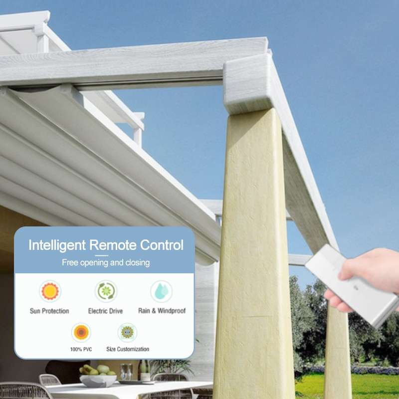 Custom Outdoor Folding Automatic Retractable CANOPY For Roof Pergola ...