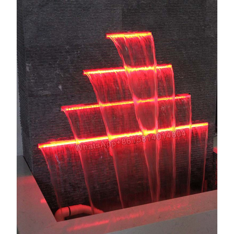 Waterfalls fountain sheer descent with led for swimming pool outdoor ...