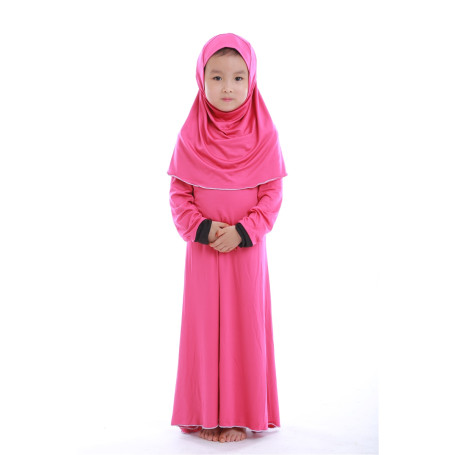 Muslim Kids Girls Prayer Dress Hijab Abaya Robe Arab Dubai Children ...