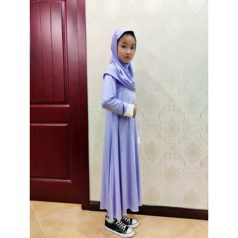 Muslim Kids Girls Prayer Dress Hijab Abaya Robe Arab Dubai Children ...
