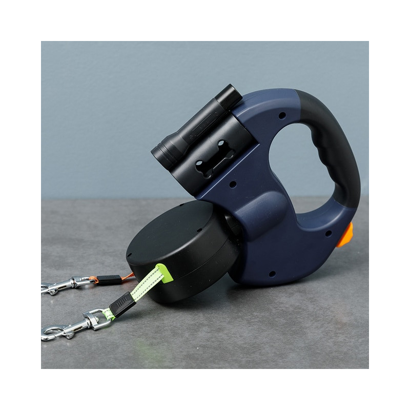 Dual Dog Rope Leash with Light Retractable Double Pet Traction Rope ...