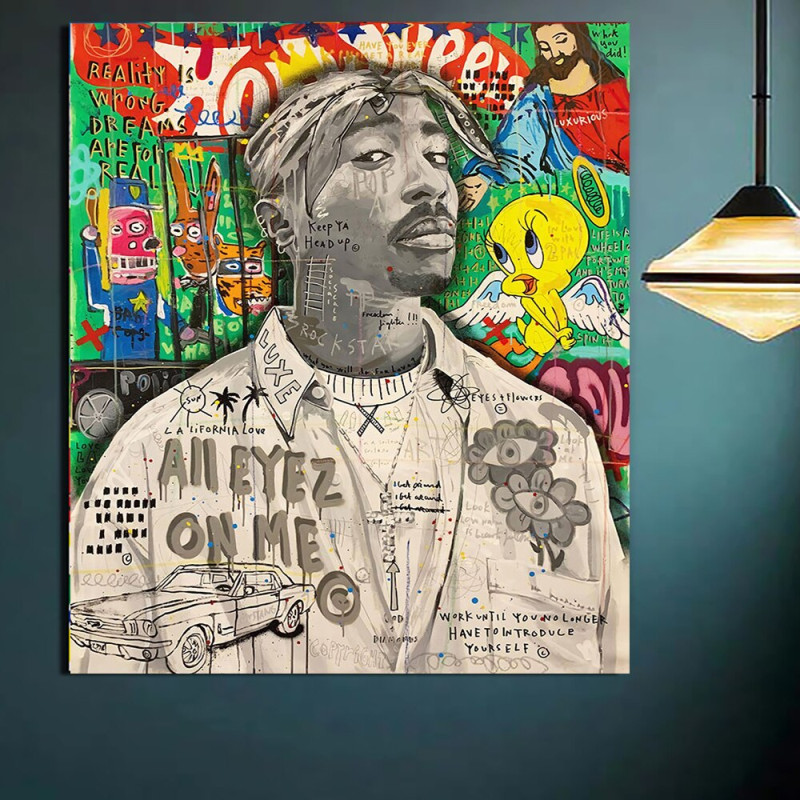 Graffiti Pop Art Tupac Singer Hip Hop Poster and Prints 2Pac Rapper ...