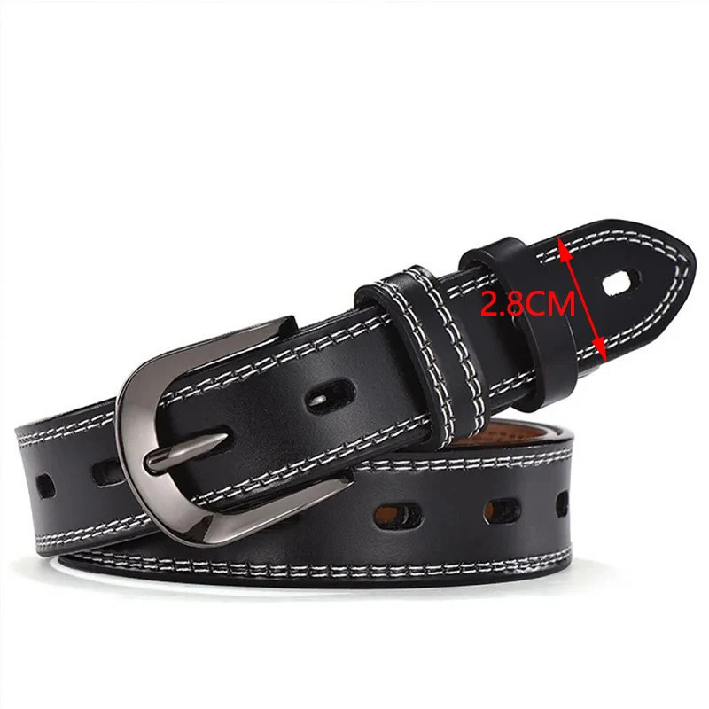 Women Genuine Leather Belt For Female Strap Casual All-match Ladies Ad